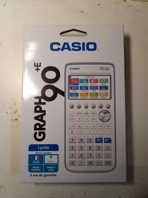CALCULATRICE GRAPHIQUE CASIO Graph 90+E Python Mode Examen intégré ...