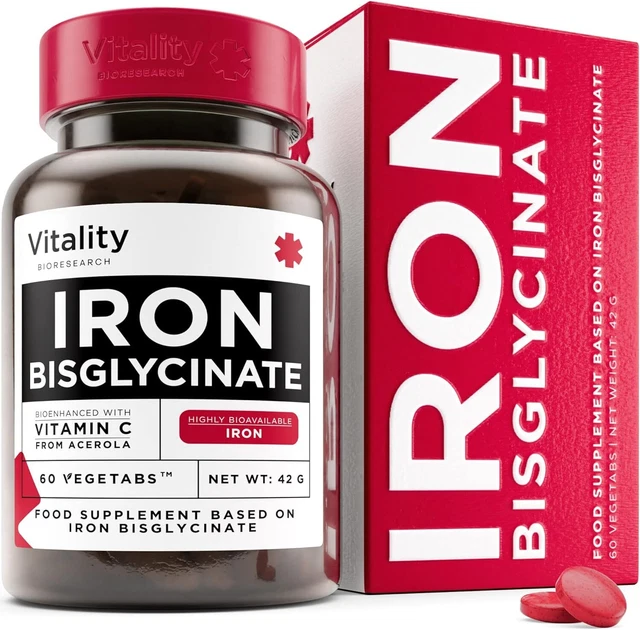 GENTLE Iron Tablets High Strength, Iron Bisglycinate - Vegan I £15.96 - P