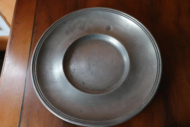 ANCIEN PLAT EN ETAIN ZINN PEWTER poincon FLEUR DE LYS EUR 15,00 ...