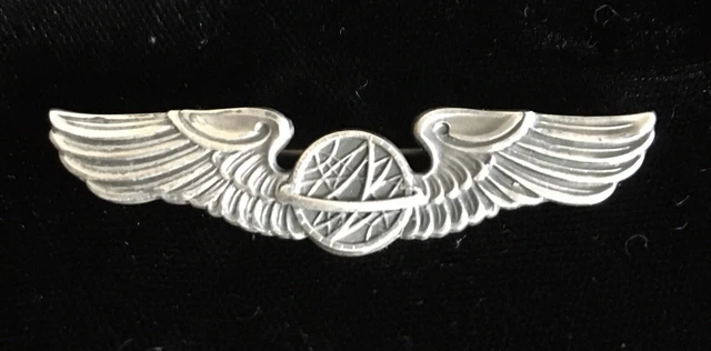 WW2 ARMY AIR Force Navigator 2” Sterling Silver Wings Early Era Balfour ...
