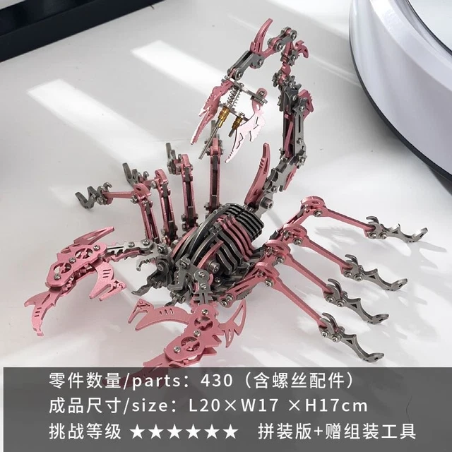 DIY 3D METAL Puzzle Pink Scorpion Assembly Buiding Model Educational ...