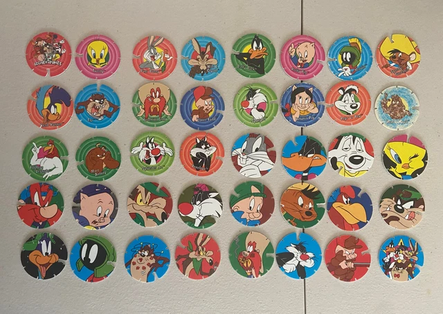 LOONEY TUNES TECHNO Tazos Set 101 - 140 1995 Vintage See Photos For ...