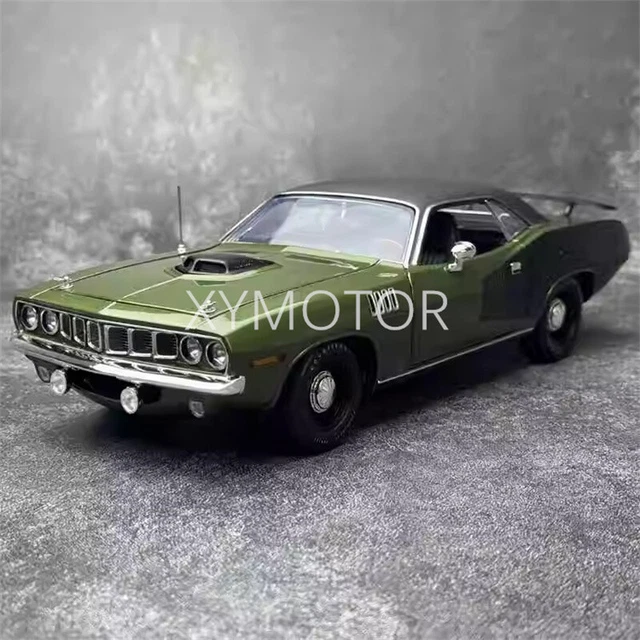 ACME 1/18 PLYMOUTH HEMI Cuda 1971 Muscle Car Diecast Model Car Green ...