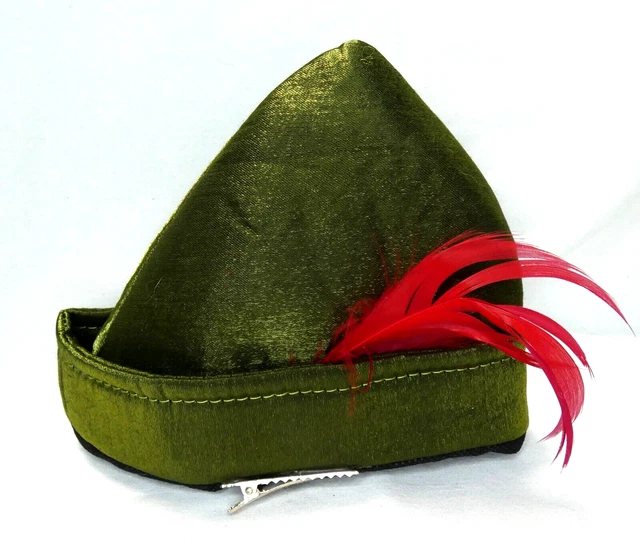 ROBINHOOD MINI FEATHERED Cap Costume Hat With Hair Clips £8.12 ...