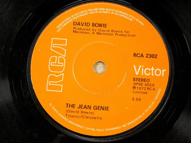DAVID BOWIE/THE JEAN Genie/1972 RCA Victor 7" Single EUR 7,10 - PicClick IT
