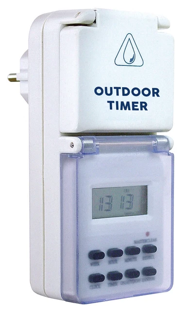ZEITSCHALTUHR DIGITAL STECKDOSE Außen Timer Steckdose Wochenprogramm IP44 EUR 16,20 - PicClick DE
