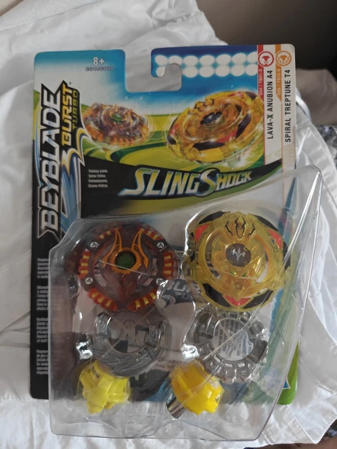 TOUPIE BEYBLADE BURST turbo Anubion A4 Treptune T4 pack lot hasbro neuf ...