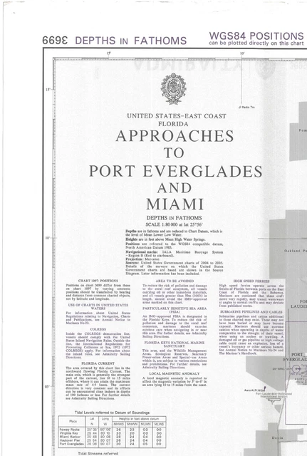 3699 US CÔTES Est Approches Port Everglades Miami Floride Carte Map ...