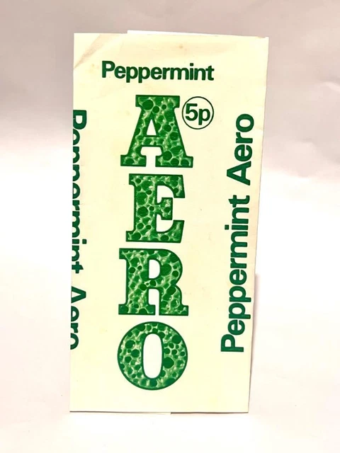 VINTAGE AERO CHOCOLATE Sweet Peppermint Wrapper Rowntrees York 70S ...
