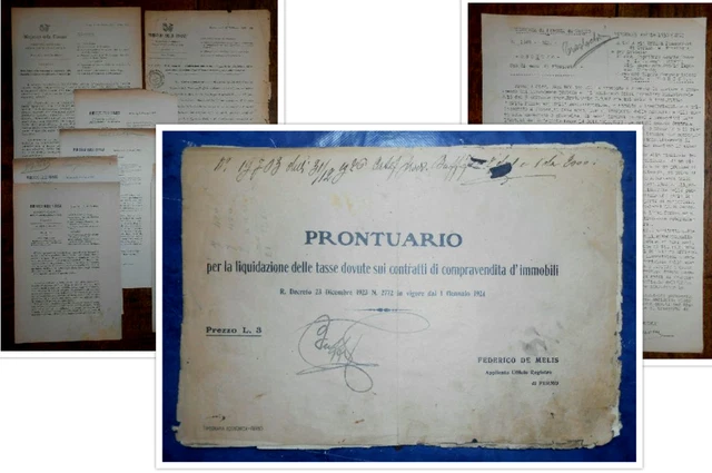 LOTTO DI ANTICHI DOCUMENTI Ministero Delle Finanze (Prontuario ...
