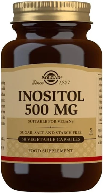 SOLGAR INOSITOL 500 mg Vegetable Capsules - Vitamin B8 - 50 count (Pack ...