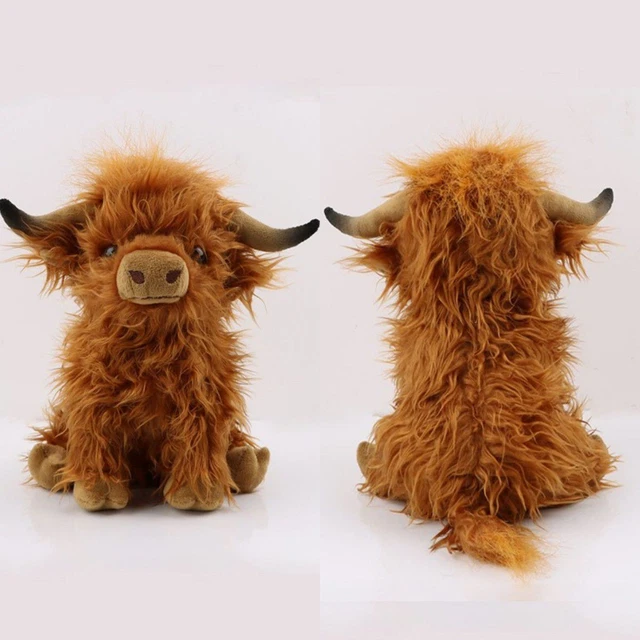 CLEVER BROWN HIGHLAND Cow Coo Cuddly Toy Plush Stuffed Scottish ...