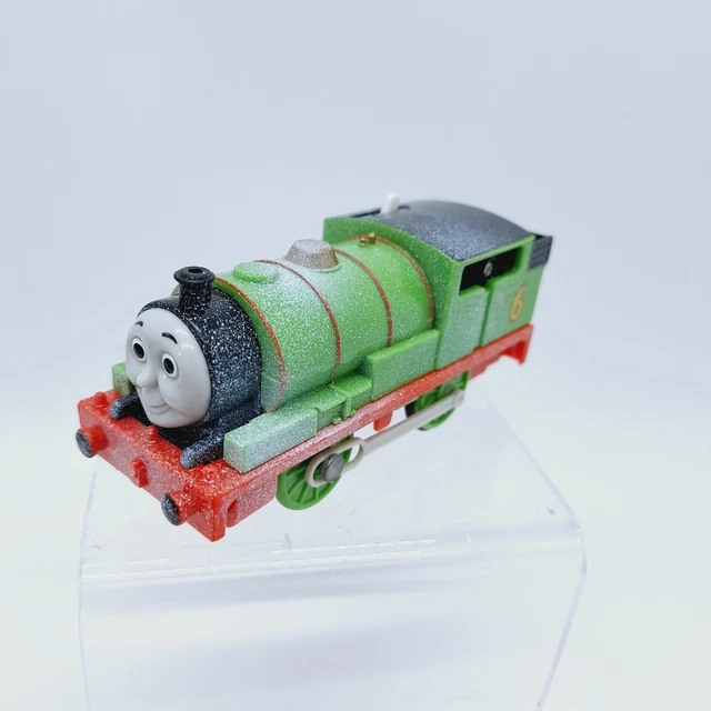THOMAS & FRIENDS Trackmaster Motorized Snow Covered Percy Engine Green ...