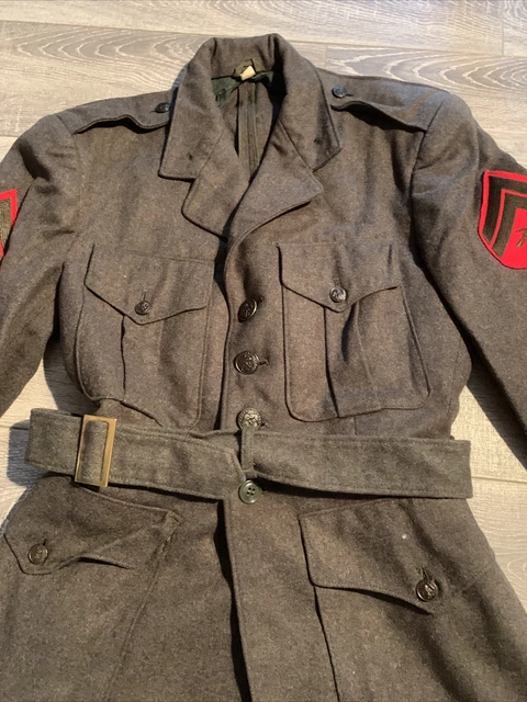 WW2 WWII US Marine Corporal Wool Jacket-Pants-Belt ID'd . R.H. Stover £ ...