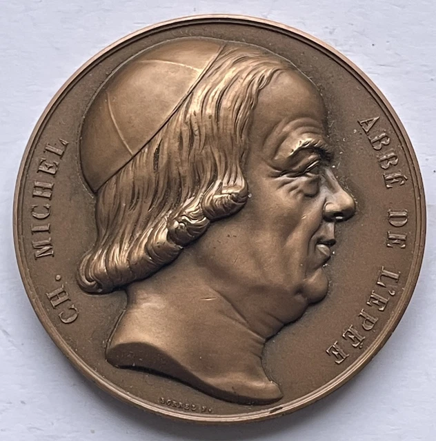 MÉDAILLE BRONZE CHARLES MICHEL ABBE DE L'EPEE école nationale la santé ...