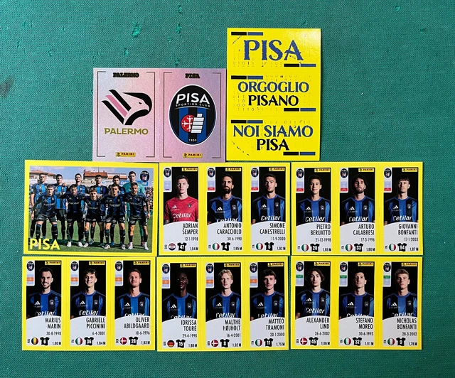 CALCIATORI PANINI 2024-25 Pisa Squadra Completa - 7 Figurine + Extra 2025 EUR 2,10 - PicClick IT