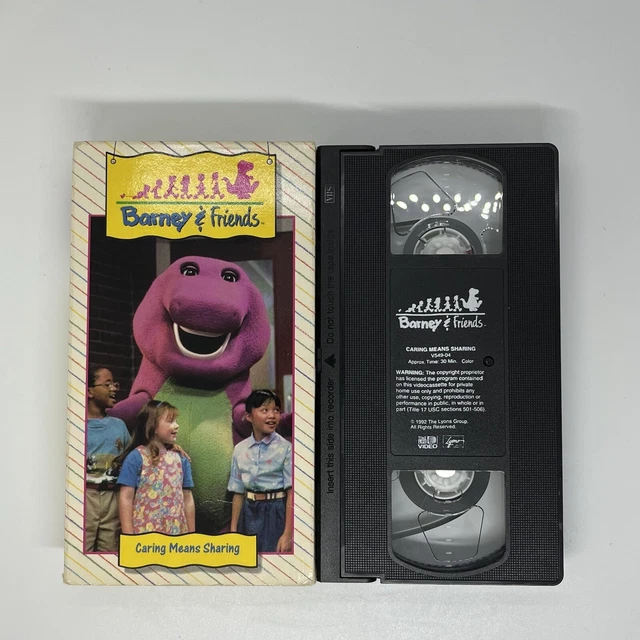 BARNEY AND FRIENDS Caring Means Sharing VHS Time Life Vtg. Barney In ...