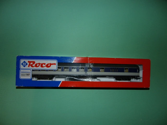 ROCO VOITURE VOYAGEURS 2ième classe + FOURGON X 273 POP bleu/gris DB ...
