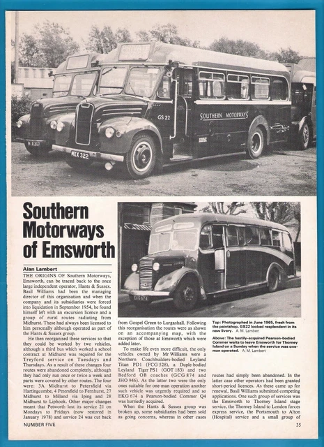 BUSES MAG EXTRACT 1978 - Southern Motorways of Emsworth - Brief History ...