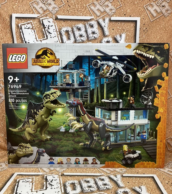LEGO JURASSIC WORLD Giganotosaurus & Therizinosaurus Attack 76949 lot ...