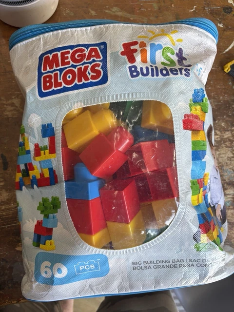 MATTEL MEGA BLOKS First Builders Big Building Blue Bag - Toy Blocks ...