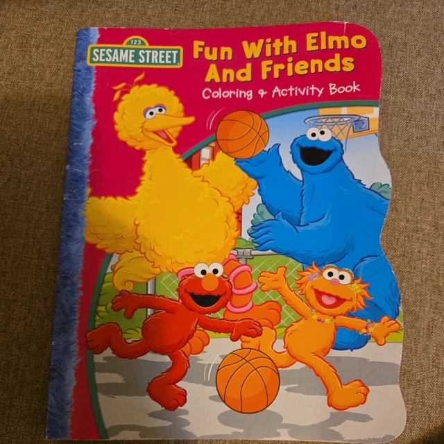 SESAME STREET FUN With Elmo And Friends Coloring Book, one page colored ...