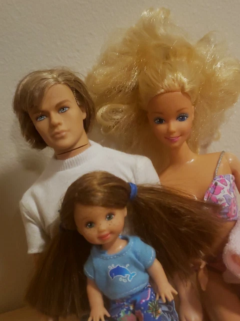 BARBIE FAMILY ♡ Father Mother & Daughter Beach Fun 🏝 £22.82 - PicClick UK