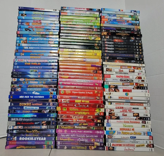 WHOLESALE LOT 100+ DVDs Kids & Family Children's Baby Pixar Disney Scooby Veggie £63.11 ...