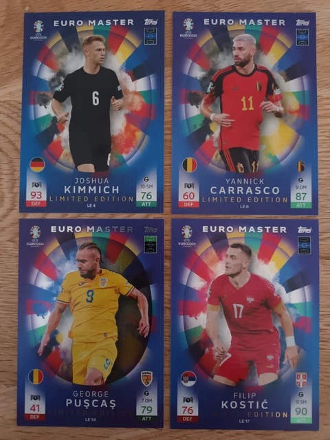 TOPPS MATCH ATTAX UEFA Euro 2024 Euro Limited Edition x 4 Card Bundle £ ...