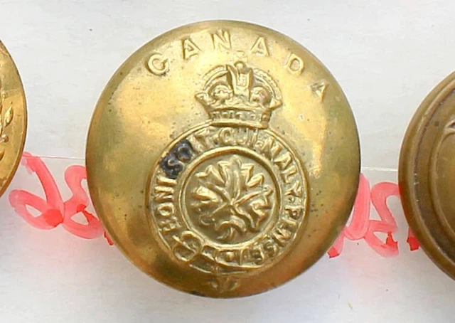 BOUTON UNIFORME ANCIEN MILITAIRE ARMÉE - CANADA, BUTTON ROYAL ARMY WWI ...