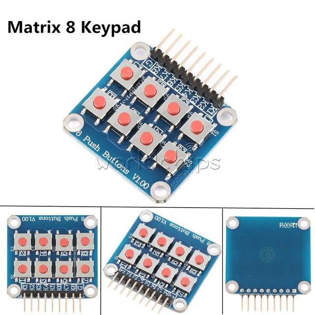 MATRIX 8 KEYPAD Keyboard 8 Push Button V1.00 Tactile Switch for Arduino ...