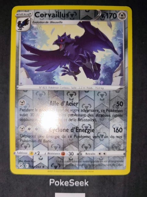 CARTE POKEMON CORVAILLUS 190/264 Rare Epée et Bouclier 8 EB08 FR NEUF ...
