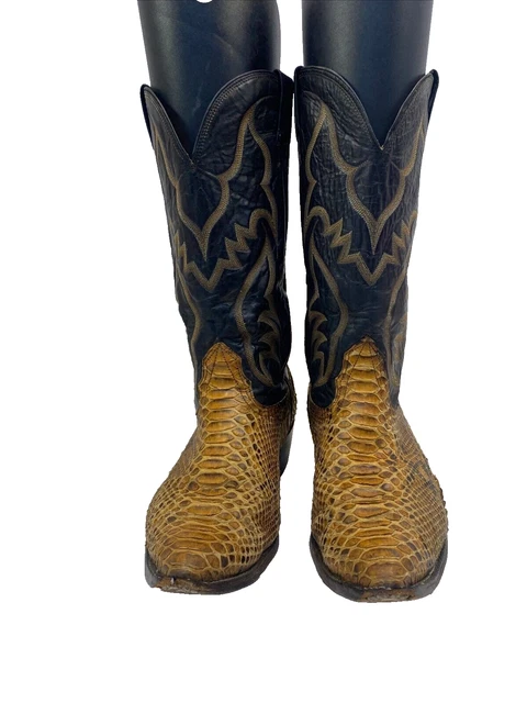 VTG NOCONA VIBRAM Boot Exotic Python Rattle Snake Skin Cowboy Western ...