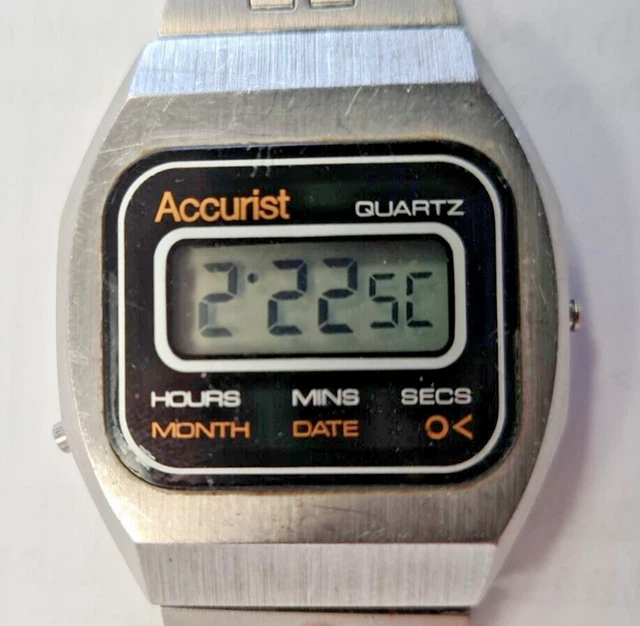 VINTAGE ACCURIST 1970'S LCD Digital Watch £15.99 - PicClick UK