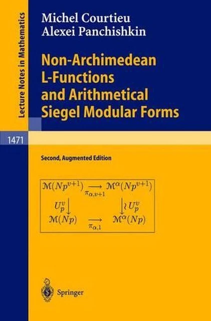 NON-ARCHIMEDEAN L-FUNCTIONS AND Arithmetical Siegel Modular Forms by Michel Cour $86.19 ...