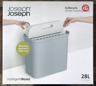 JOSEPH JOSEPH GO Recycle 28 Litre Recycling Sorting Bin Caddy Brand New ...