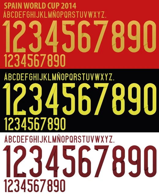 NAME&NUMBER SET FOR Spain World Cup 2014 Home/Away Football National ...