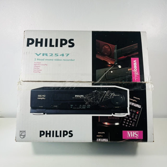 PHILIPS VR2547 2 Head Mono VCR VHS VIDEO PLAYER - REMOTE CONTROL ...