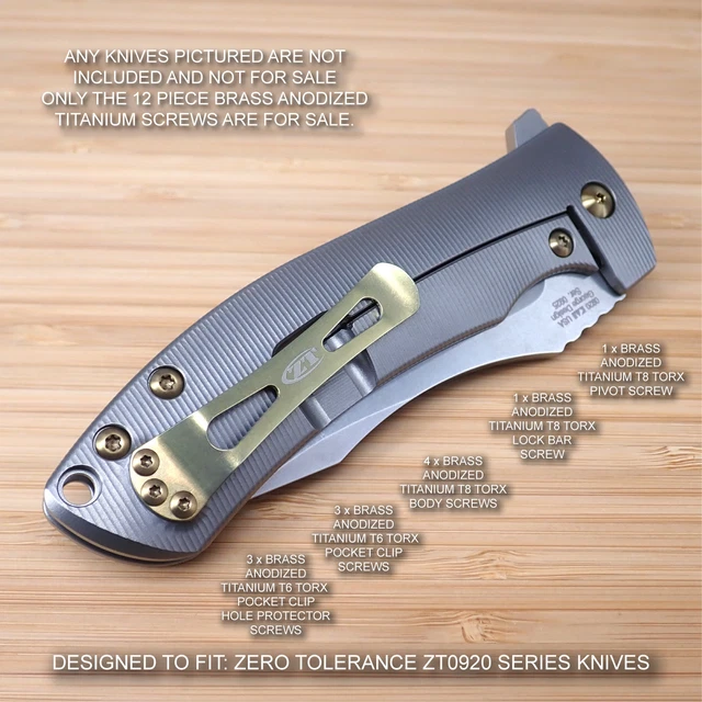 ZERO TOLERANCE ZT0920 ZT 0920 920 Custom Titanium 12pc Screw & Pivot ...