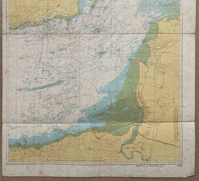 LARGE VINTAGE ADMIRALTY Map / Sea Chart Wales Bristol Channel Newport ...