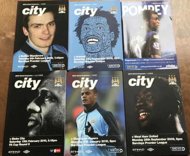MANCHESTER CITY PROGRAMMES x 6 from Season 09/10 £0.99 - PicClick UK