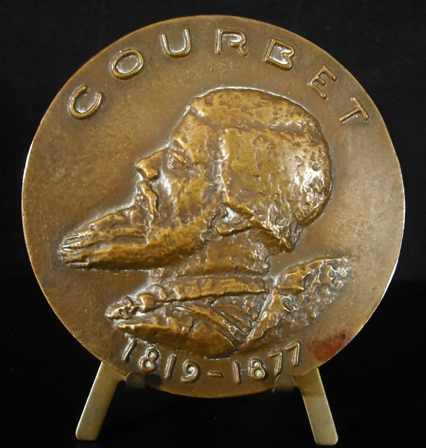 MÉDAILLE GUSTAVE COURBET peintre femme nue detail "l'atelier du peintre P Bouret EUR 150,00 ...