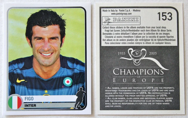 PANINI SOCCER STICKER Card FIGO INTER No. 153 Champions League 2005 ...