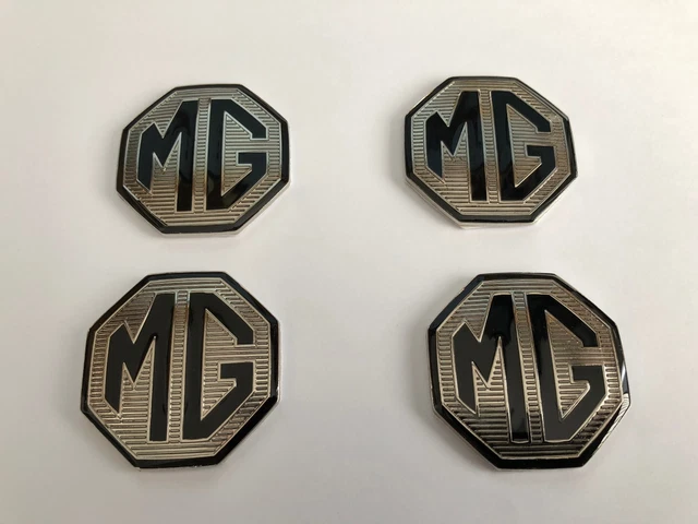 MGF MG TF LE500 Alloy Wheel Hub Cap Centre Badges Black & Silver 45mm ...