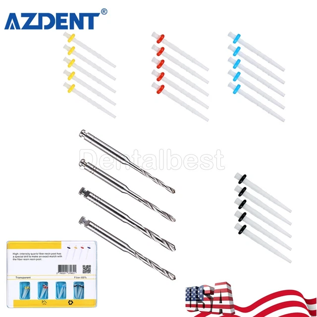 DENTAL AAA FIBER Posts Resin High-intensity Screw Thread Glass & 4 ...