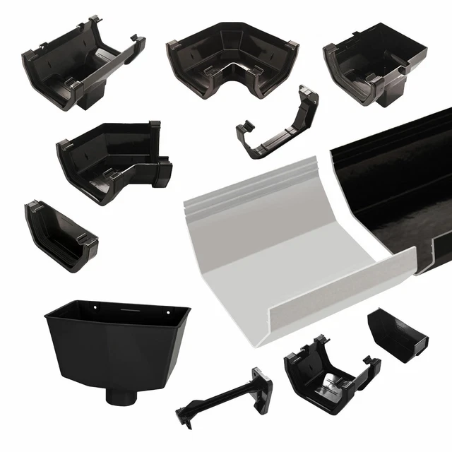 SQUARE LINE GUTTER System Marshall Tufflex 114mm UPVC Plastic Rainwater ...