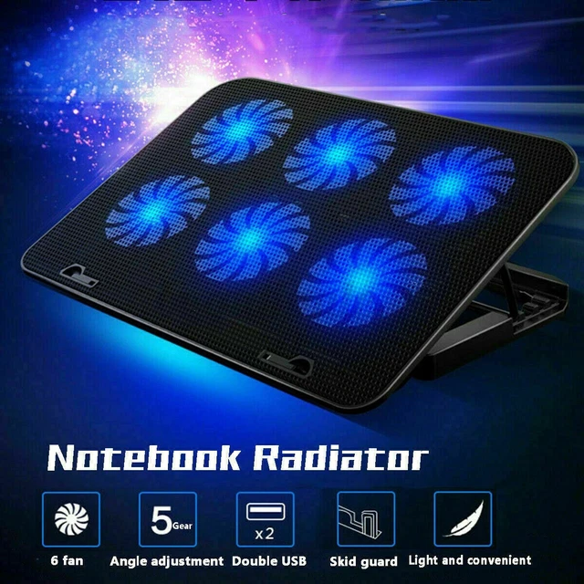 LAPTOP A9 COOLER Cooling Pad W/6 Powerful Fan Table Stand for 12"-17 ...