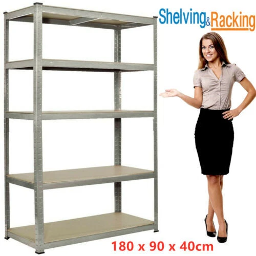 LARGE 5 TIER Heavy Duty Boltless Metal Shelving Shelves Storage Shelf ...