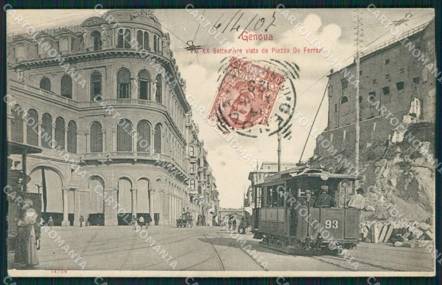 GENOVA CITTÀ VIA XX Settembre Tram cartolina QZ5232 $77.04 - PicClick AU