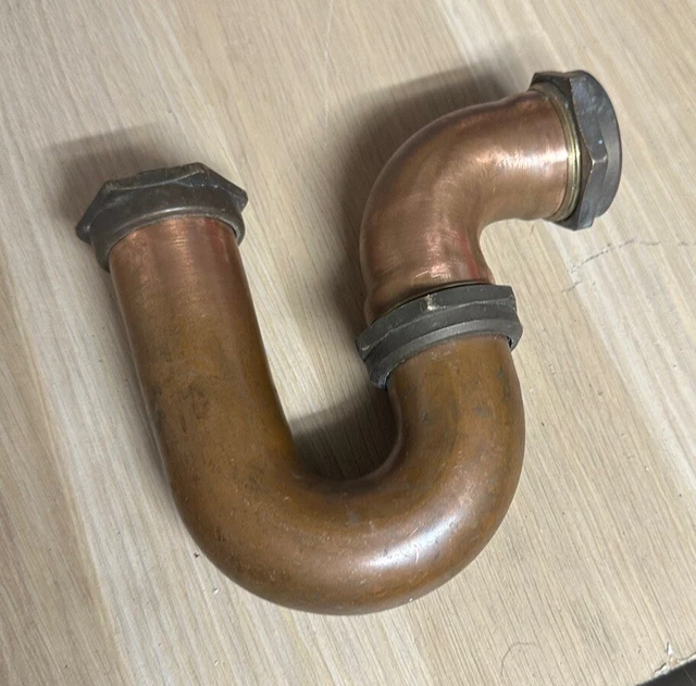 VINTAGE COPPER P Trap 1”1/2 40mm antique Kitchen Etc £45.00 - PicClick UK